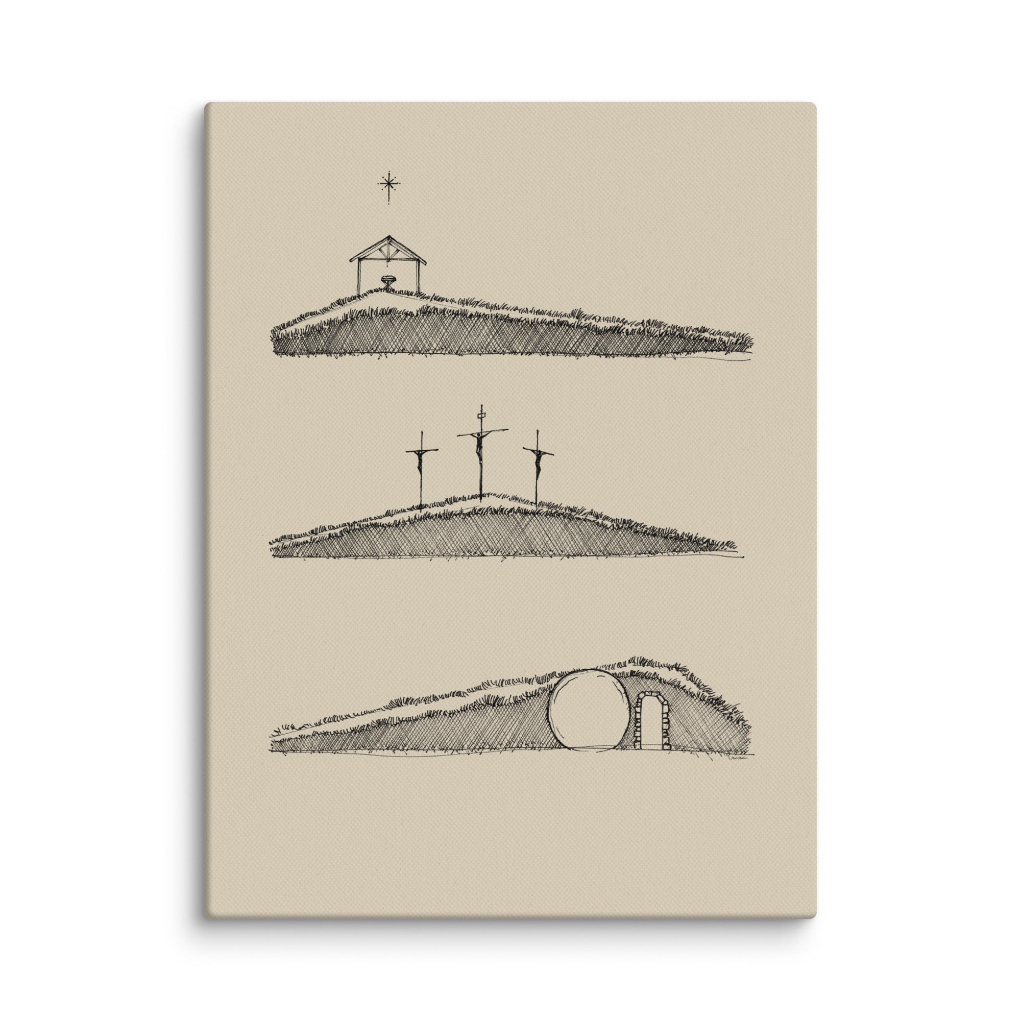 Jesus' Life, Birth, Death, Resurrection - Canvas – BibleSketches