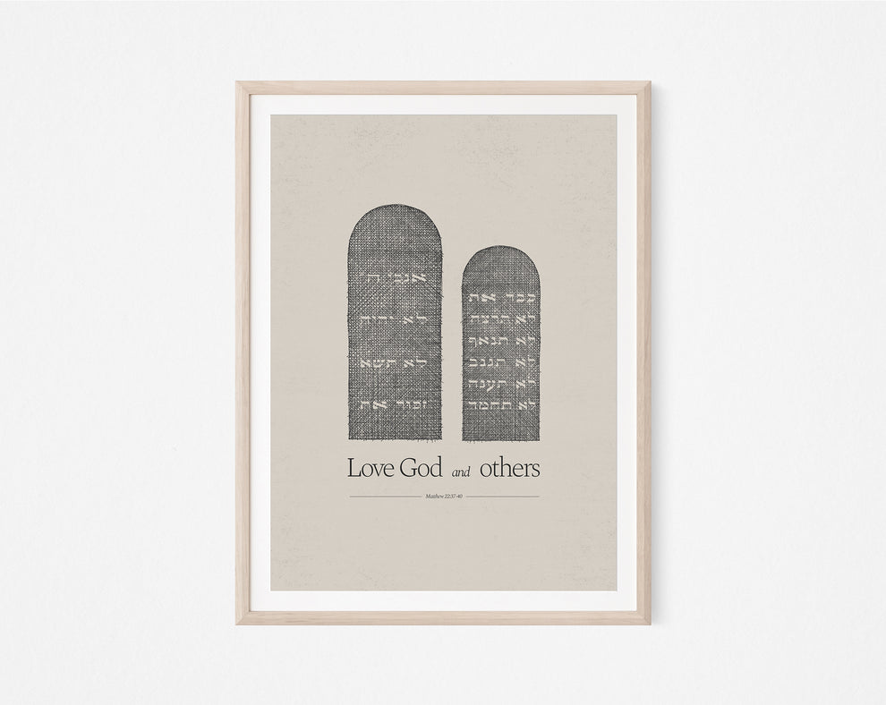 Ten Commandments Stone Tablets - Bible Sketch - Digital Print ...
