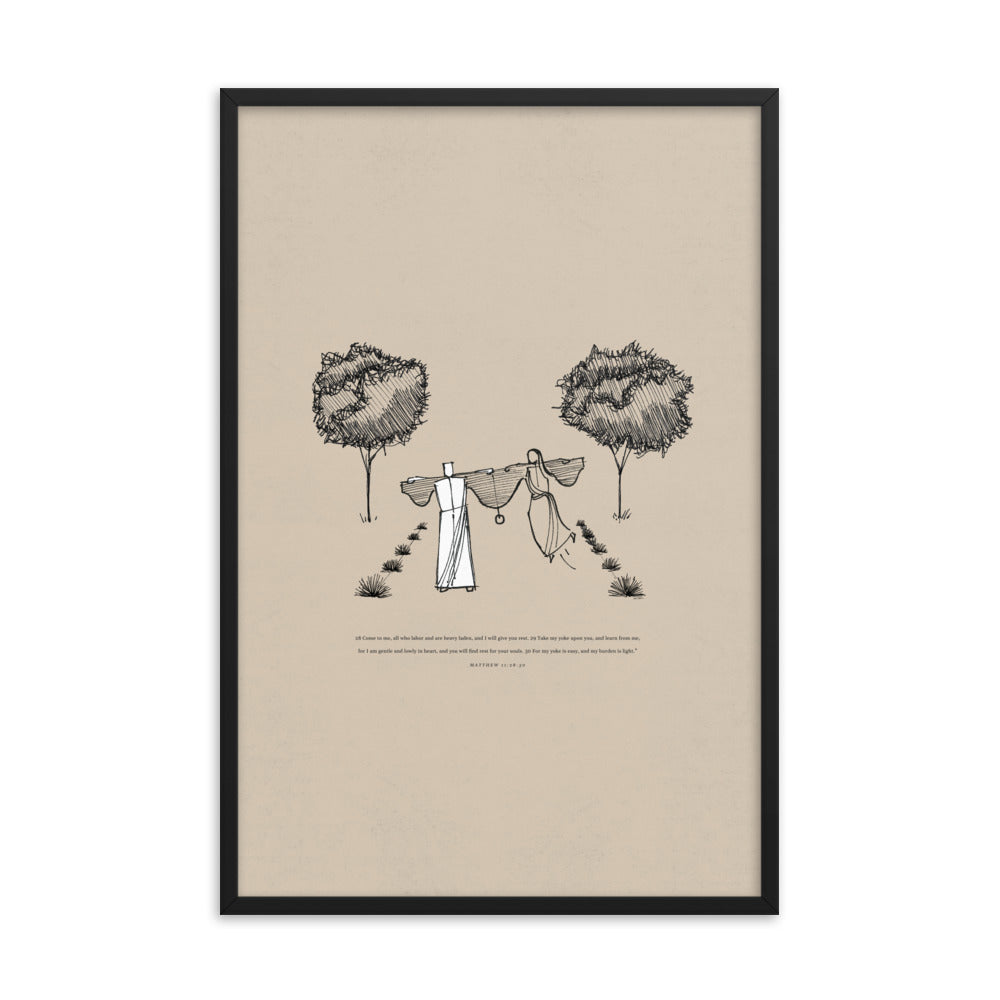 My Yoke is Easy and My Burden is Light - Framed – BibleSketches