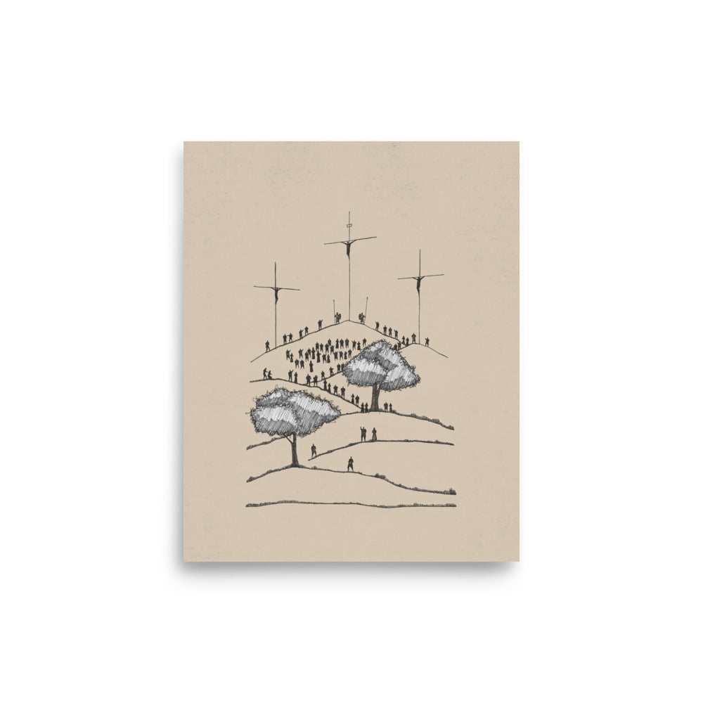 Crucifixion of Christ Old Rugged Cross - Poster – BibleSketches