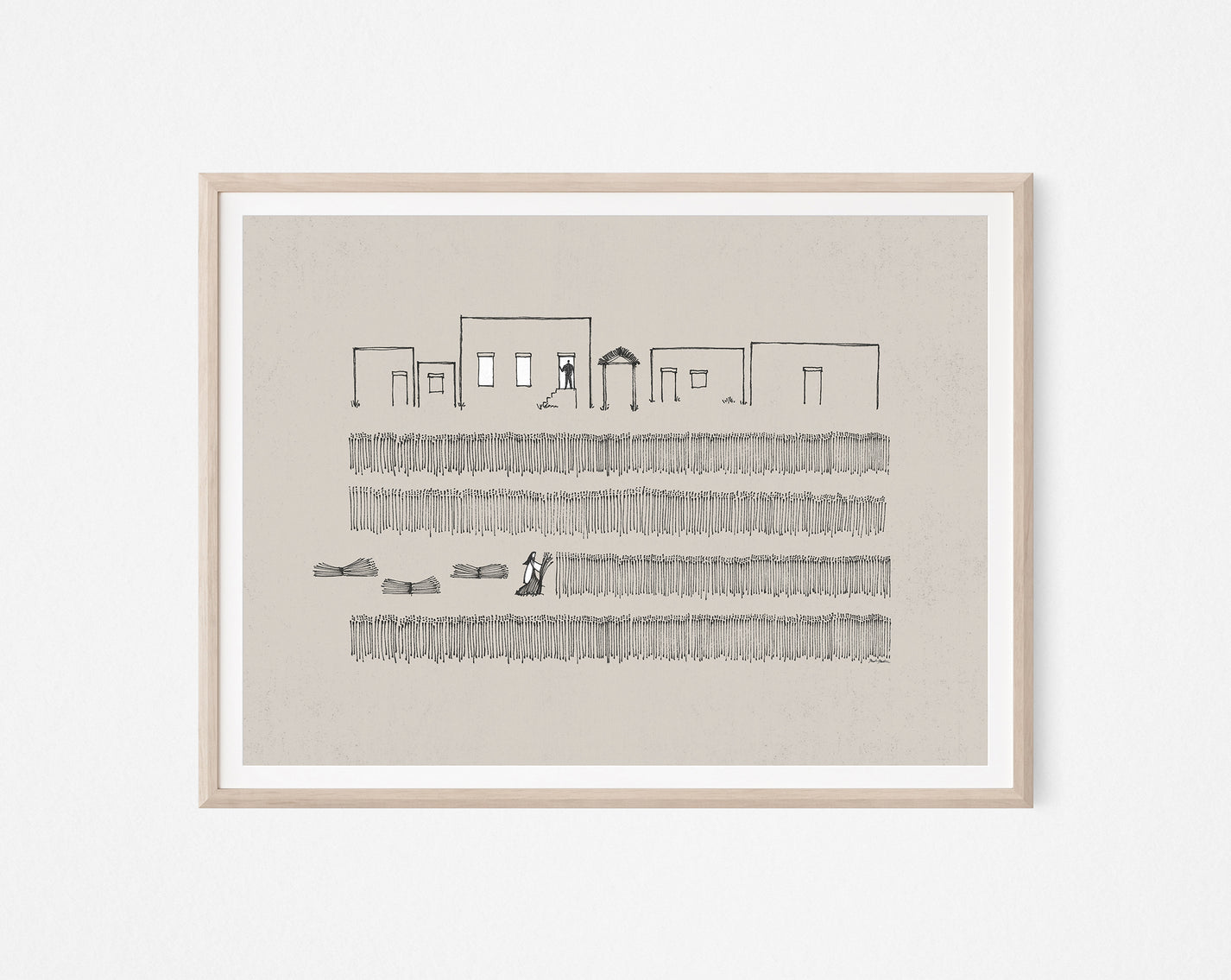 Ruth Gleaning in the Field & Boaz - Bible Story Art - Digital Print ...